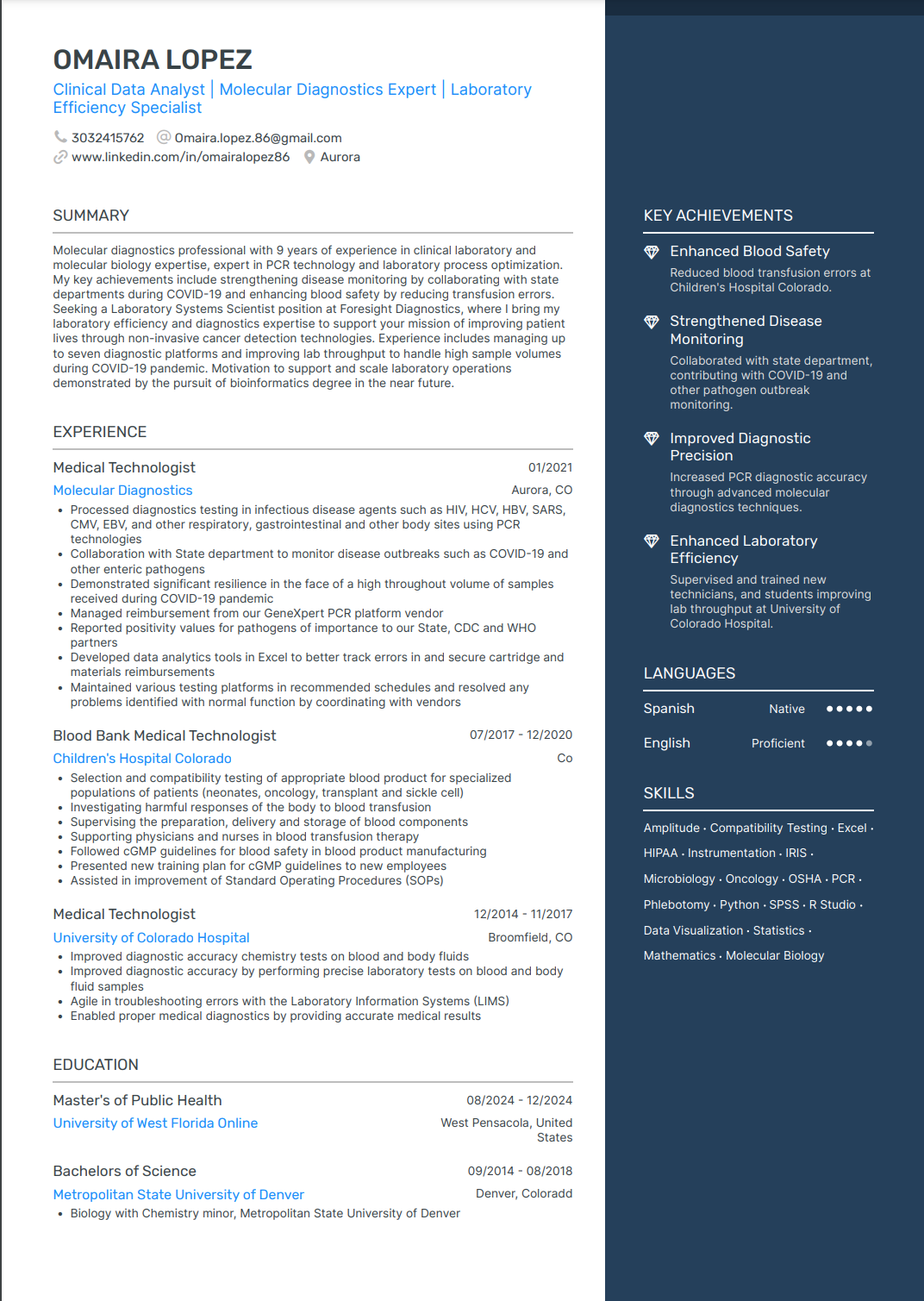 Resume – Omaira Lopez's E-Portfolio